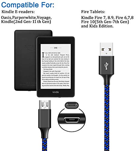 Micro USB Cable for Fire Tablet HD 7 8 10 4th 5th 6th 7th Generation,E-Readers,Samsung Galaxy Braided Phone Charger Fast Charging Cord 6 FT