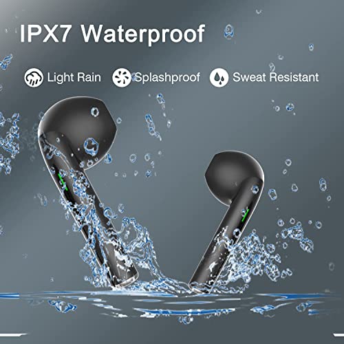 Wireless Earbuds,Bluetooth 5.3 Noise Cancelling Earbuds,Bluetooth Headphones 3D HiFi Stereo Bass, IPX7 Waterproof Sports Touch Control with USB-C Fast Charge Mini Charging Case for Android iOS