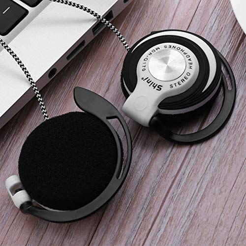 hudiemm0B Wired Earphone, Universal 3.5mm Plug Wired Clip On Ear Sports Earphone Heavy Bass Headphone Black