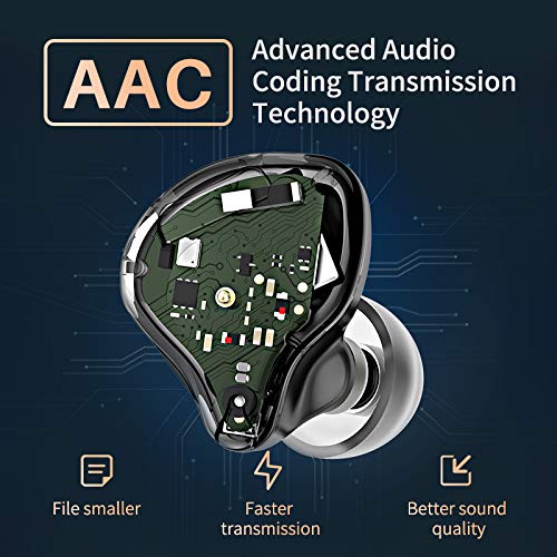 KZ S1 S1D TWS Bluetooth 5.0 Wireless in Ear Earphones Dynamic/Hybrid Technology Sport Earphones (S1D, Black)