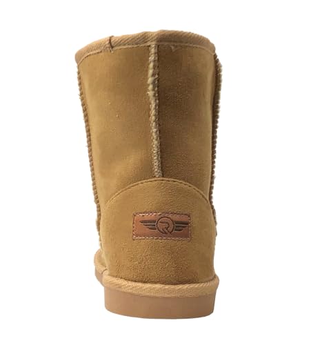 REDVOLUTION New Kids Classic Snow Boots Faux Fur Midcalf Outdoor Boots (Big Kid) (4030 camel, numeric_2)