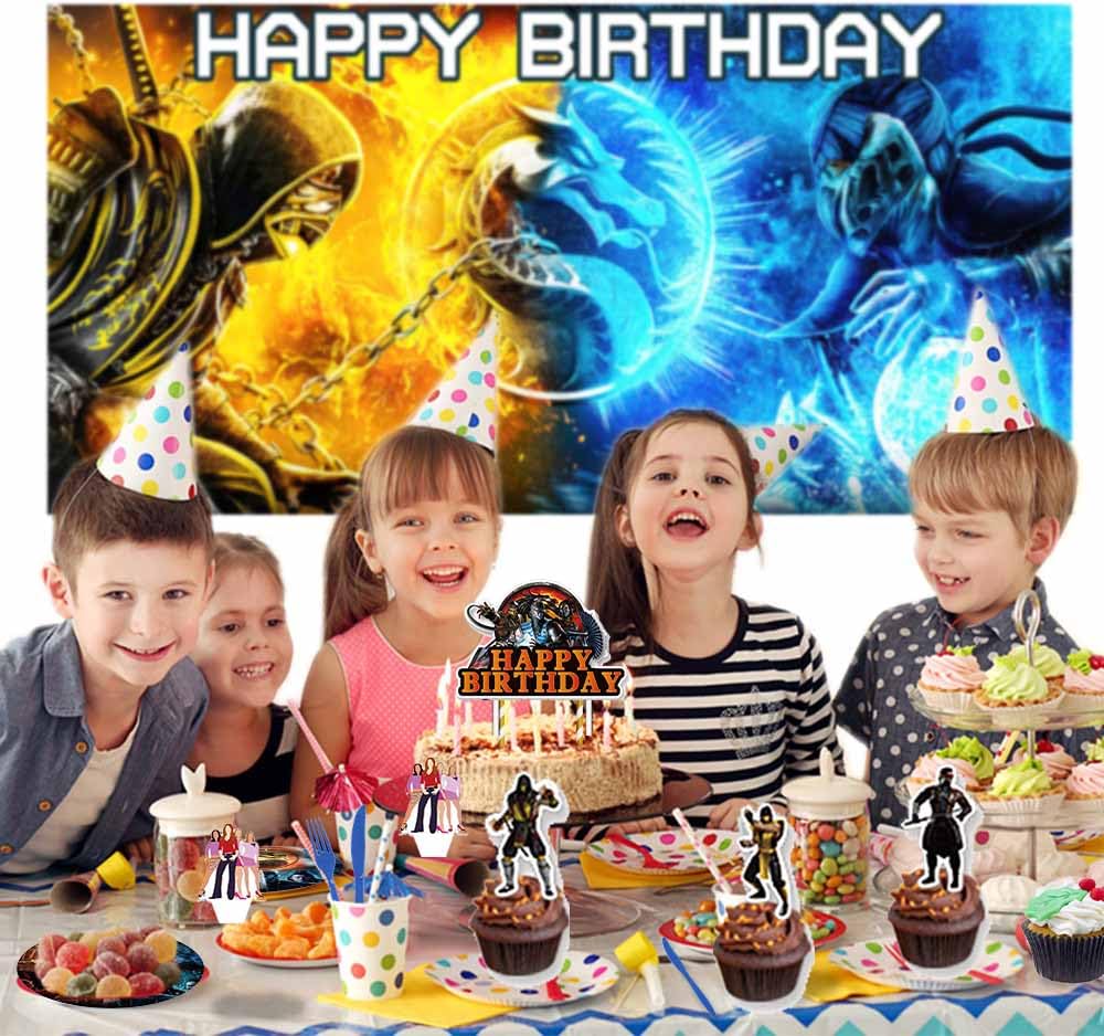 Mortal Kombat Party Supplies Plates Decorations Cake Topper Birthday Backdrop Background Decor
