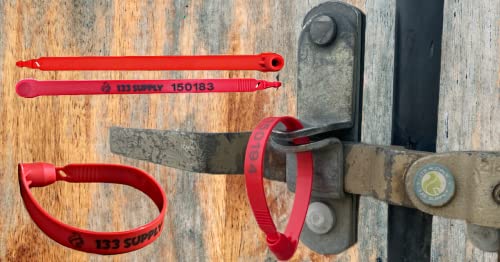 133 SUPPLY - 100 Red Plastic Truck Seals Red Trailer Seals - Freight Seals Load Seals Shipping Seals Security Seals Truck Seal Plastic Trailer Seal Shipping Container Seals Tamper Seals Security Tags