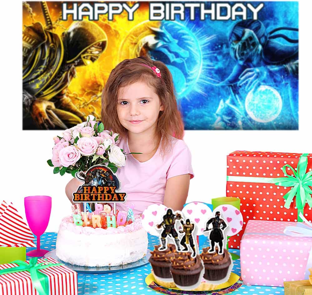 Mortal Kombat Party Supplies Plates Decorations Cake Topper Birthday Backdrop Background Decor