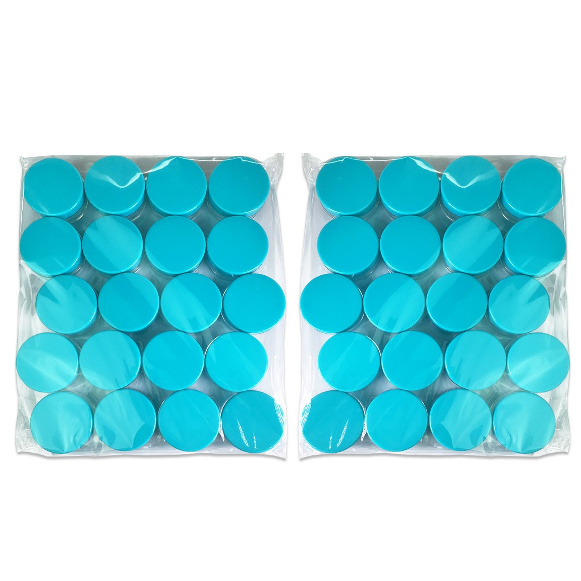 40 New empty 10 Gram (0.35 oz) Plastic Pot Jars with Lids for Lip Balms, Salves, Creams, Cosmetics, Nail Accessories, Rhinestones, Herbs, Spices - BPA Free (Teal Screw Lid)