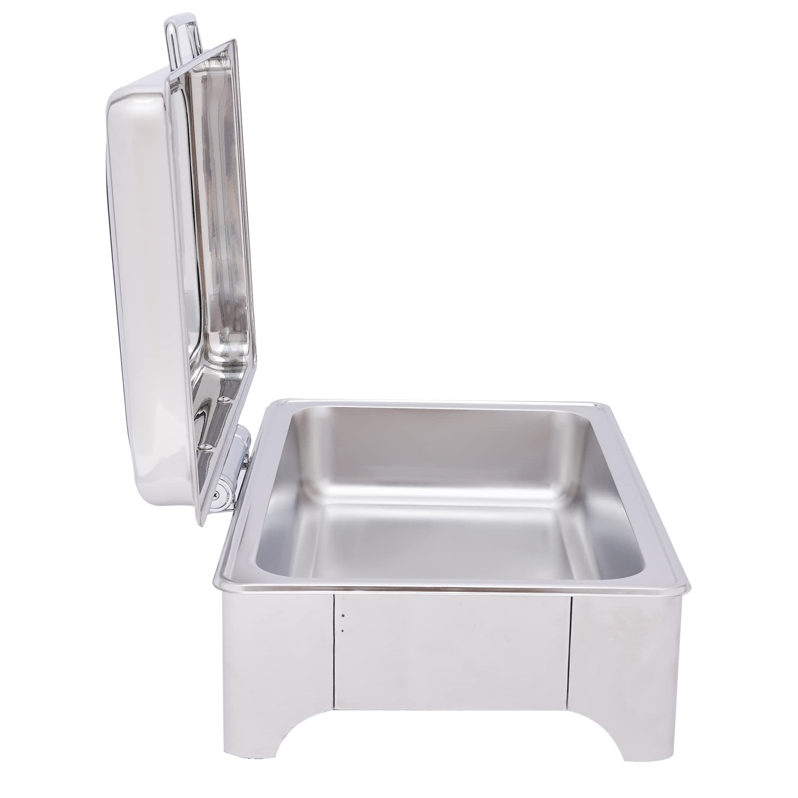 Chafing Dish, 9.5Qt Chafer Dish Buffet Set with 1 Water Pan and 2 Trays, Stainless Steel Buffet Warmers for Party Restaurant Hotel - Adjustable Temper