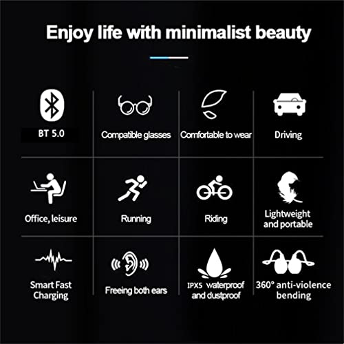 Bone Conduction Headphones Wireless Bluetooth Headset, Open Ear Stereo Music Sweat Resistant Answer Phone Call, for Game, Office, Home,Pink