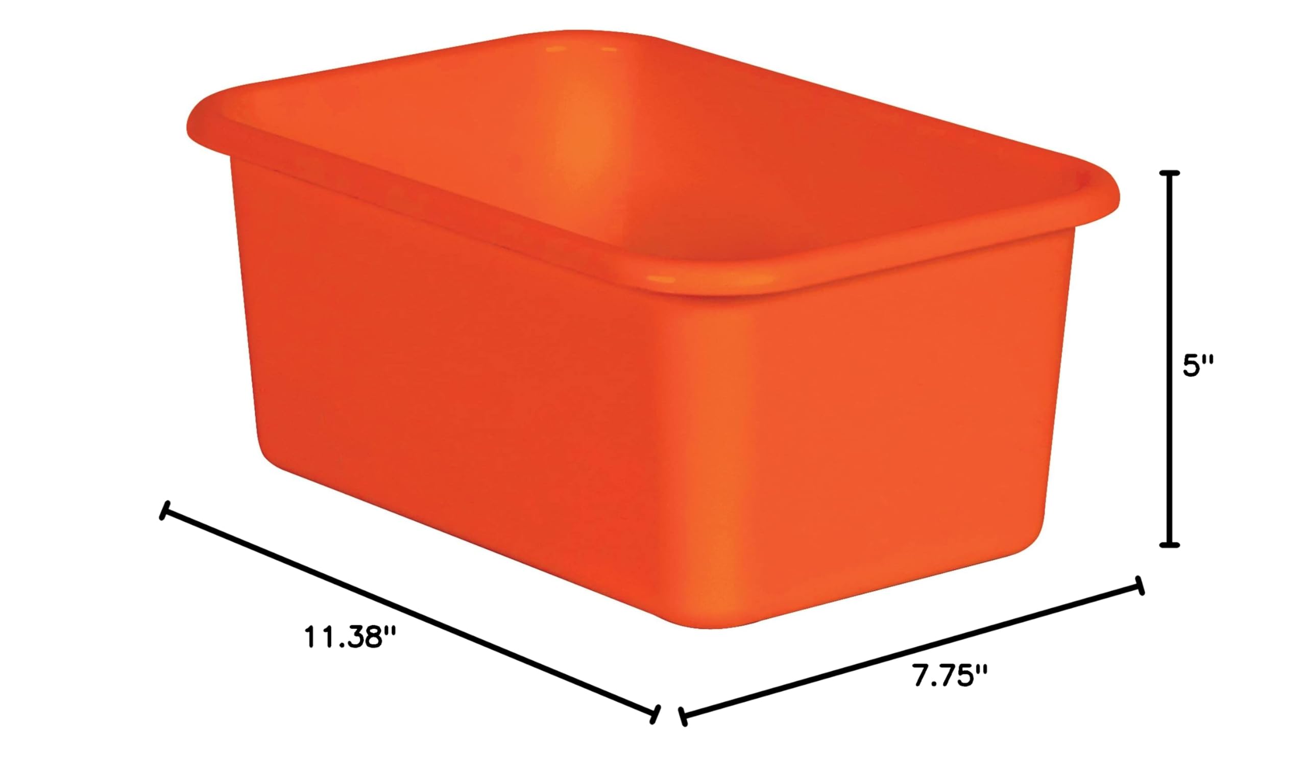 Teacher Created ResourcesĀ® Orange Small Plastic Storage Bin