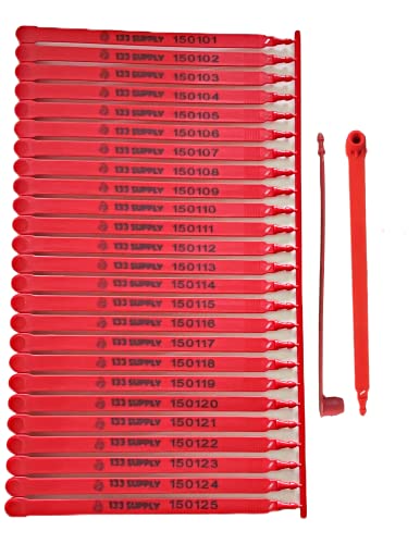 133 SUPPLY - 100 Red Plastic Truck Seals Red Trailer Seals - Freight Seals Load Seals Shipping Seals Security Seals Truck Seal Plastic Trailer Seal Shipping Container Seals Tamper Seals Security Tags