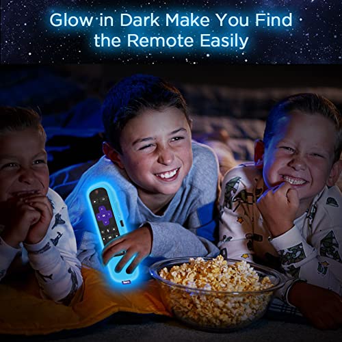 3 Pack Case for TCL Roku TV Steaming Stick 3600R Remote,Silicone Cover Roku Voice/Express/Premiere Remote Controller Skin Protective Universal Replacement Sleeve Protector-Glow Blue,Glow Green,Rainbow