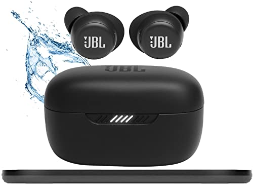 JBL Harman Live Free NC+ TWS, Bluetooth Earbuds, True Wireless, Active Noise Cancelling, Charging Case, Quality Sound, iPX7 Water Resistant - 10w Pad Black (Renewed)