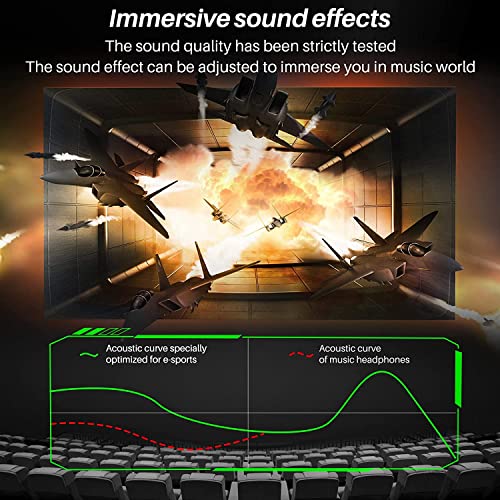 Gaming Wireless Earbuds,3D Touch Bluetooth 5.2 in-Ear Game Earphones with Microphone 40ms Low Latency IPX7 Waterproof,with Breathing Light,360°Stereo Sound & Deep Bass Bluetooth Gaming Earbuds