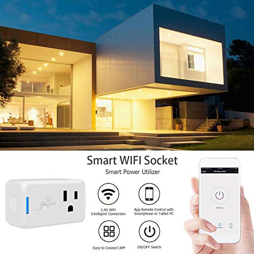 2pack Wi-Fi Smart Plug Wireless Mini Outlet with Schedule,Remote Control Your Devices,Occupies Only One Socket, Compatiable with Alexa Echo & Google Home Assistant, Timing Function
