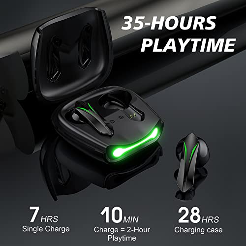 Gaming Wireless Earbuds,3D Touch Bluetooth 5.2 in-Ear Game Earphones with Microphone 40ms Low Latency IPX7 Waterproof,with Breathing Light,360°Stereo Sound & Deep Bass Bluetooth Gaming Earbuds