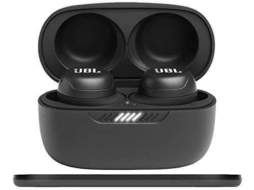 JBL Harman Live Free NC+ TWS, Bluetooth Earbuds, True Wireless, Active Noise Cancelling, Charging Case, Quality Sound, iPX7 Water Resistant - 10w Pad Black (Renewed)