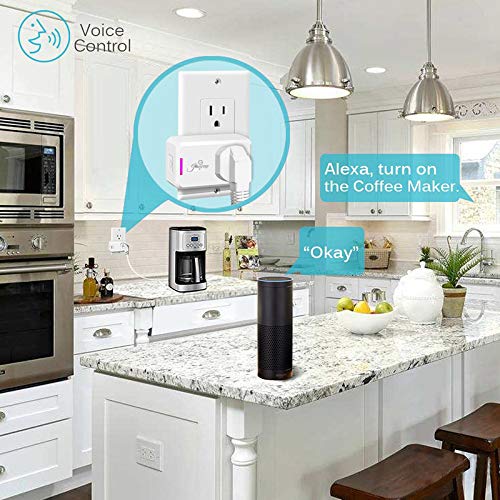 2pack Wi-Fi Smart Plug Wireless Mini Outlet with Schedule,Remote Control Your Devices,Occupies Only One Socket, Compatiable with Alexa Echo & Google Home Assistant, Timing Function