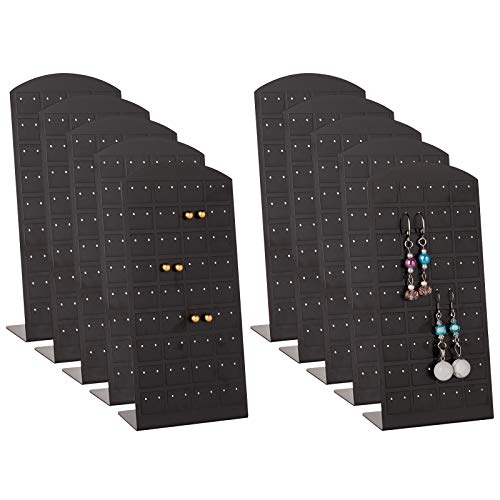 PH PandaHall 10 Packs 72 Holes Earring Holder Organizer Acrylic Ear Stud Earring Display Rack Organizer Stand L-Shape Earrings Ear Studs Jewelry Show Plastic Display Showcase (7.5 x 3.5 x 1.8 Inch)