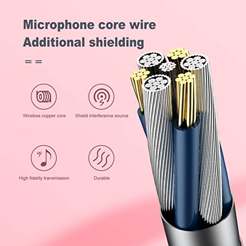 D-GROEE Earbuds Earphones, Wired Headphones in Ear, in-Ear Wired Earphone Metal Magnetic Subwoofer Mic Volume Control Gaming Headset Pink