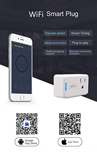 2pack Wi-Fi Smart Plug Wireless Mini Outlet with Schedule,Remote Control Your Devices,Occupies Only One Socket, Compatiable with Alexa Echo & Google Home Assistant, Timing Function