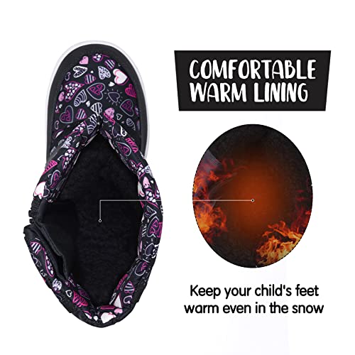 K KomForme Boys Girls Snow Boots Waterproof Winter Outdoor Boots(Toddler/Little Kid/Big Kid)