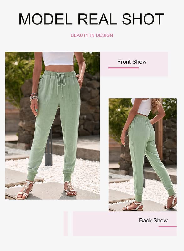 Dokotoo Womens Solid Casual Loose Drawstring Tie Elastic Waist Jogging Jogger Hiking Cargo Pants Sweatpants for Women with Side Back Pockets Grey XL
