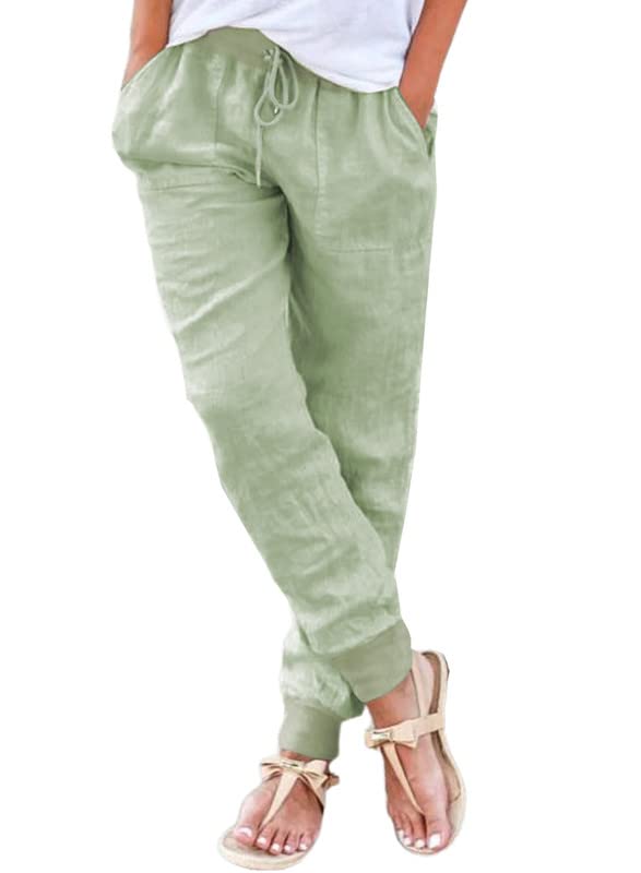 Dokotoo Womens Solid Casual Loose Drawstring Tie Elastic Waist Jogging Jogger Hiking Cargo Pants Sweatpants for Women with Side Back Pockets Grey XL