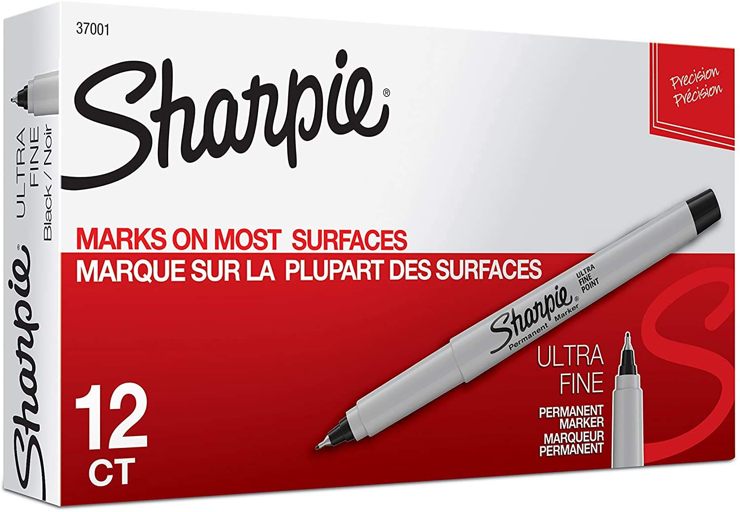 Sharpie Permanent Markers, Ultra Fine Point, Black, 12 Count - 2 Pack