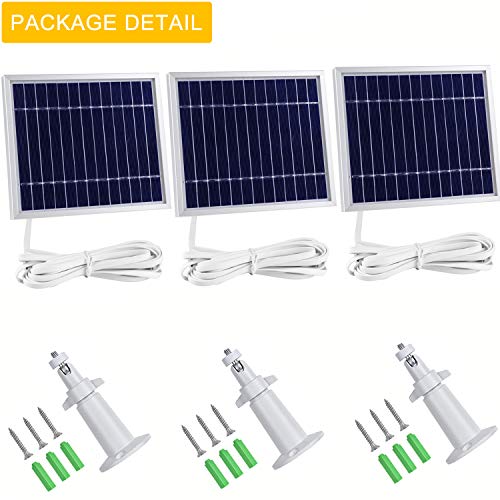 iTODOS Solar Panel Works for Arlo Essential Spotlight Camera, 11.8Ft Outdoor Power Charging Cable and Adjustable Mount - (3 Pack,Silver)