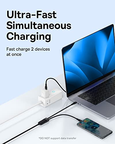 Baseus USB C Cable 100W 4.9FT 5A Type C Charger Cable Fast Charging 2 in 1 Multi Charging Cable, Nylon Braided USB C to USB C Cable for AIR/Mini 6 MacBook Galaxy S22 21 S10 Note