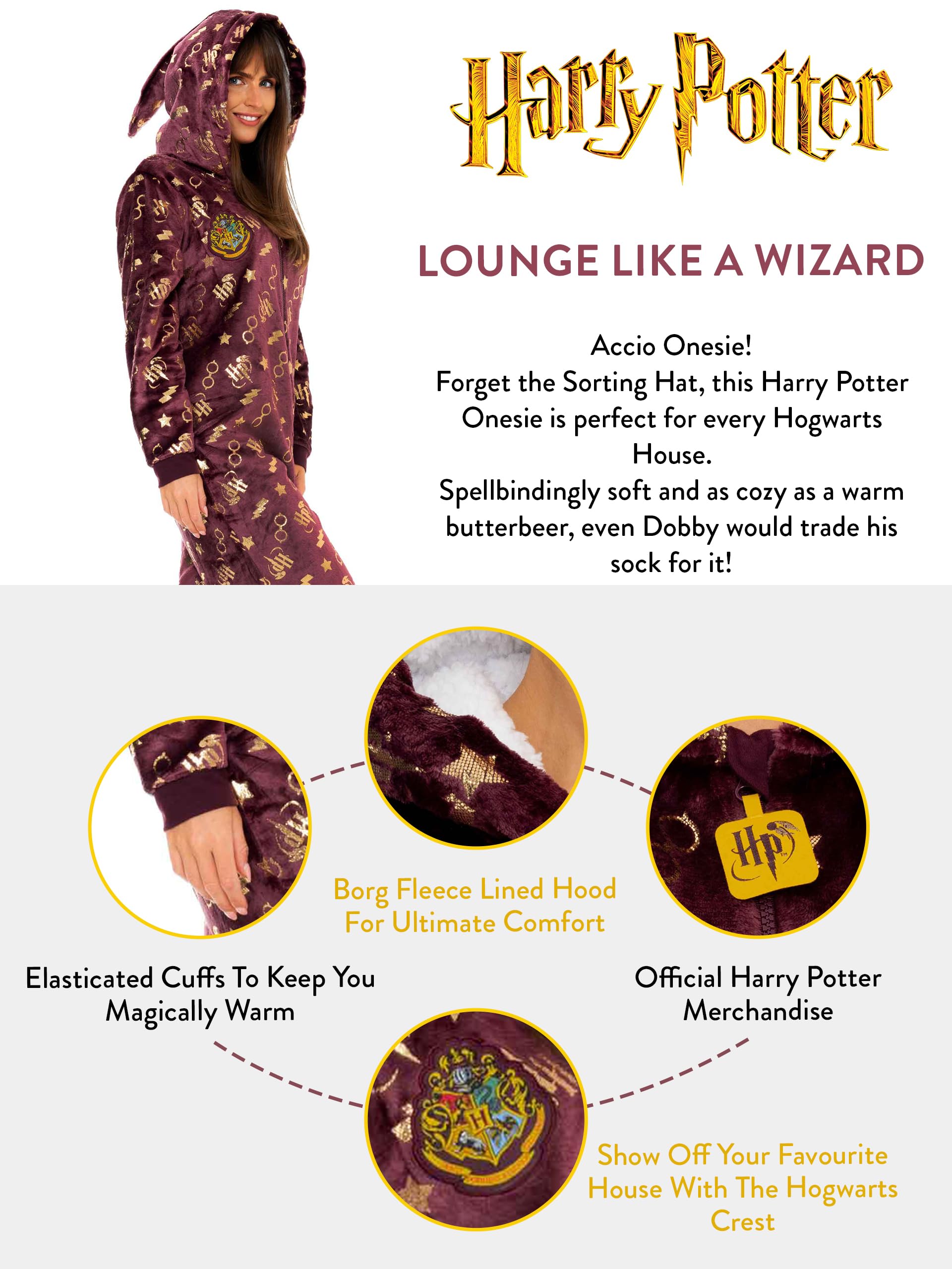 Harry Potter Womens Onesie Red Small