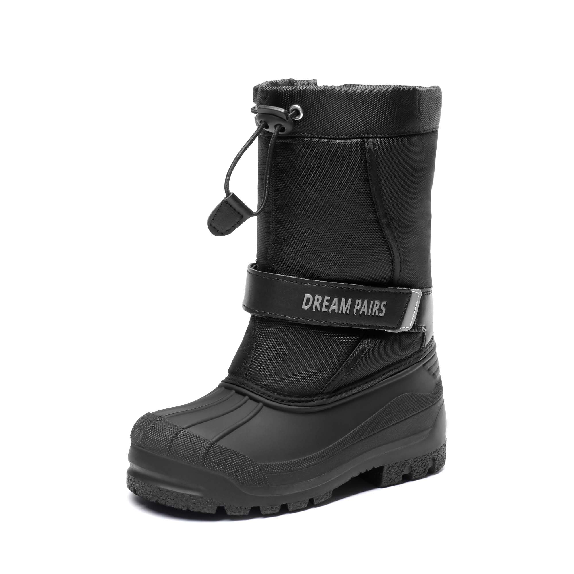 DREAM PAIRS Boys & Girls Mid Calf Water-Resistant Winter Snow Boots for Toddler/Little/Big Kid,Size 2 Little Kid,Black,KAMICK