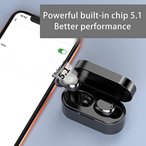 Wireless Bluetooth 5.0 Headset Touch Control- Bluetooth Headset Intelligent Noise Reduction Hd Call -Waterproof,Rich- and Full Bass,Long Standby Time,Compatible with iOS&Android for Sports Gym