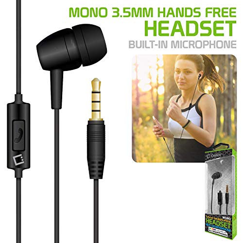 Work Pro Mono Earbud Hands-Free for Microsoft Surface Book 2/Book 3/Pro X/Go 2/Pro 7 with Built-in Microphone and Crisp Clear Safe Audio! (3.5mm / 3.5ft Length Cable)