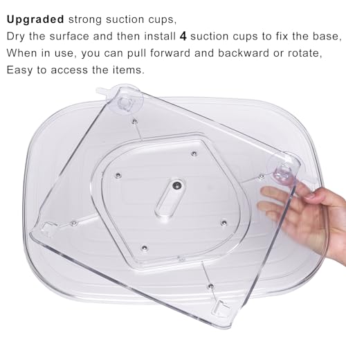 UPOGA Lazy Susan Organizer for Refrigerator 15.9''x11.8'' Rectangular Turntable Organizers and Storage, Easy Get Items from Inner Fridge and Cabinet