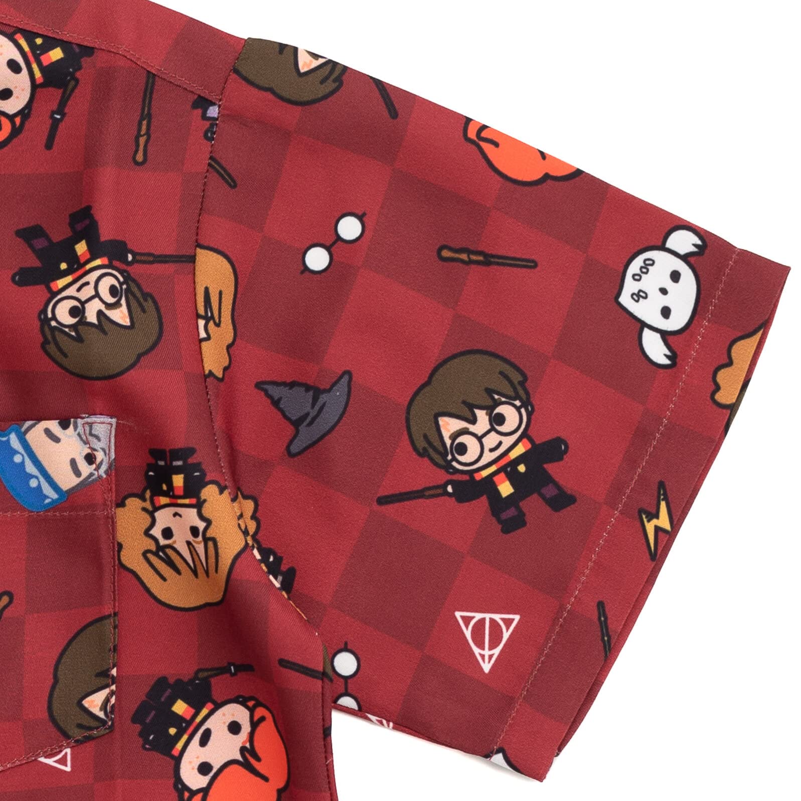 Harry Potter Dumbledore Ron Weasley Hedwig Owl Little Boys Hawaiian Button Down Shirt 7-8