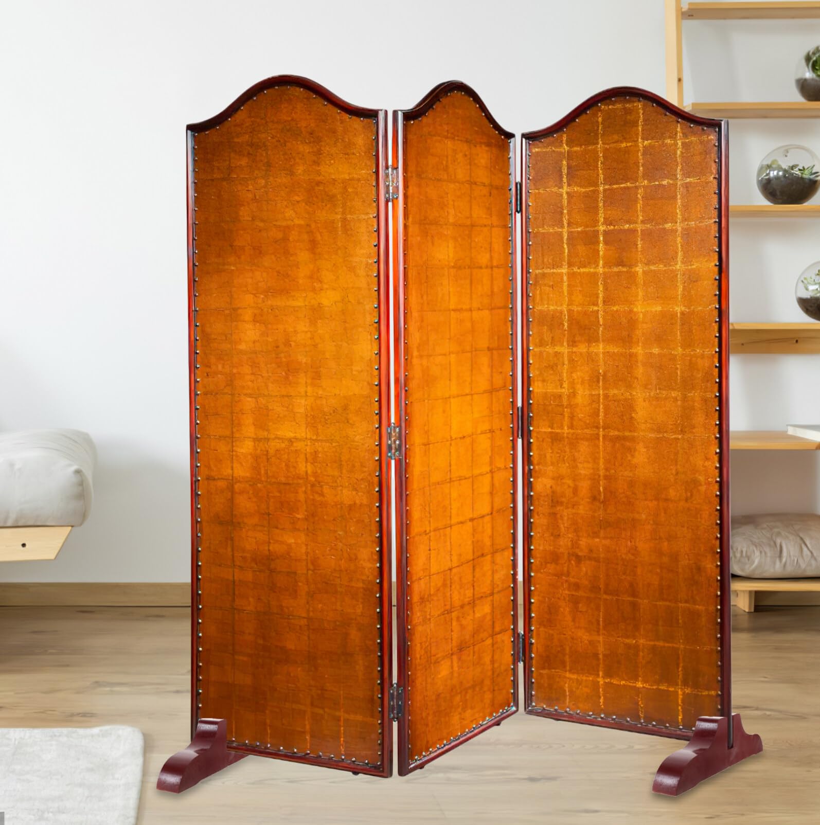Wooden Screen Base Household Divider Bracket Wear-Resistant Screen Feet Wooden Divider Stand Wear-Resistant Divider Bracket Divider Supply Household Screen Feet
