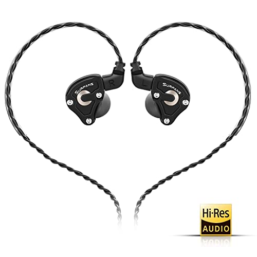 Surfans F20 HiFi MP3 Player + Se01 IEM Headphone, High-Res Portable Audio Player with 32GB Memory Card + Wired Earbuds with 0.78mm 2pin Detachable Cable