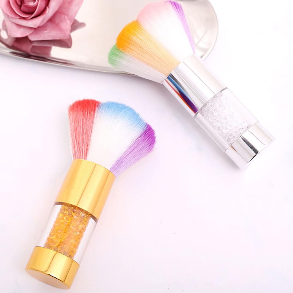 Beaupretty 2 Pieces Cosmetics Brush Nail Art Dust Powder Remover Brush Makeup Brush Fingernail Brush Nail Brush for Cleaning Fingernails