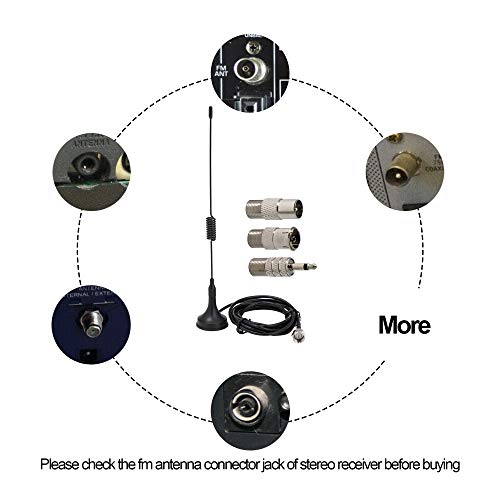 FM Stereo Antenna, Ancable Magnetic Base 75 Ohm FM Antenna Kit for Yamaha Onkyo Bose, etc Stereo Receiver Indoor Table Top Radio Receiver Antenna
