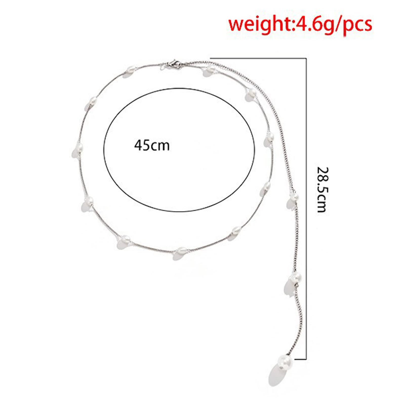 Zeshimb Pearl Back Chain Necklace Long Pearl Chain Drop Y Necklace Sexy Back Body Chain Wedding Bridal Backdrop Necklace Jewelry for Women