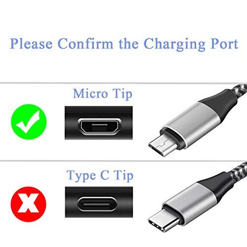 2 Pack 6.6Ft Micro Charging Cable Cord Replacement for Samsung Galaxy Tab A 10.1(2016); 8.0", 7.0", 9.7"; Tab S/S2; Tab E, 4, 3 SM-T290/550/580/387/350/800 Galaxy J7/J8/S7/S6 Charger Cables (6.6 Ft)