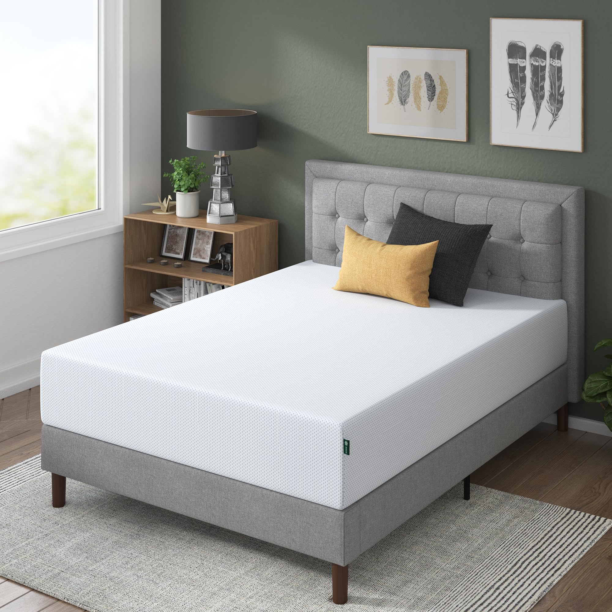 ZINUS 12 Inch Green Tea Cooling Gel Memory Foam Mattress / Cooling Gel Foam / Pressure Relieving / CertiPUR-US Certified / Bed-in-a-Box, Queen