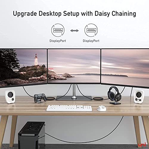 uni VESA Certified DisplayPort Cable [2K@165Hz/144Hz, 4K@60Hz], High-Speed Display Port Cable Braided 6.6 FT, DP 1.2 Cable for 2K Gaming Monitor, PC, NVIDIA/AMD Graphics Cards