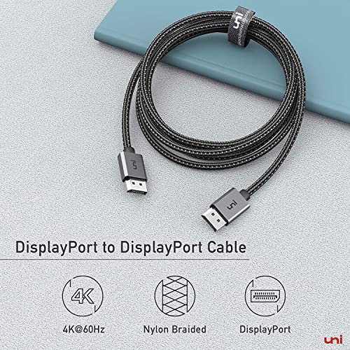 uni VESA Certified DisplayPort Cable [2K@165Hz/144Hz, 4K@60Hz], High-Speed Display Port Cable Braided 6.6 FT, DP 1.2 Cable for 2K Gaming Monitor, PC, NVIDIA/AMD Graphics Cards