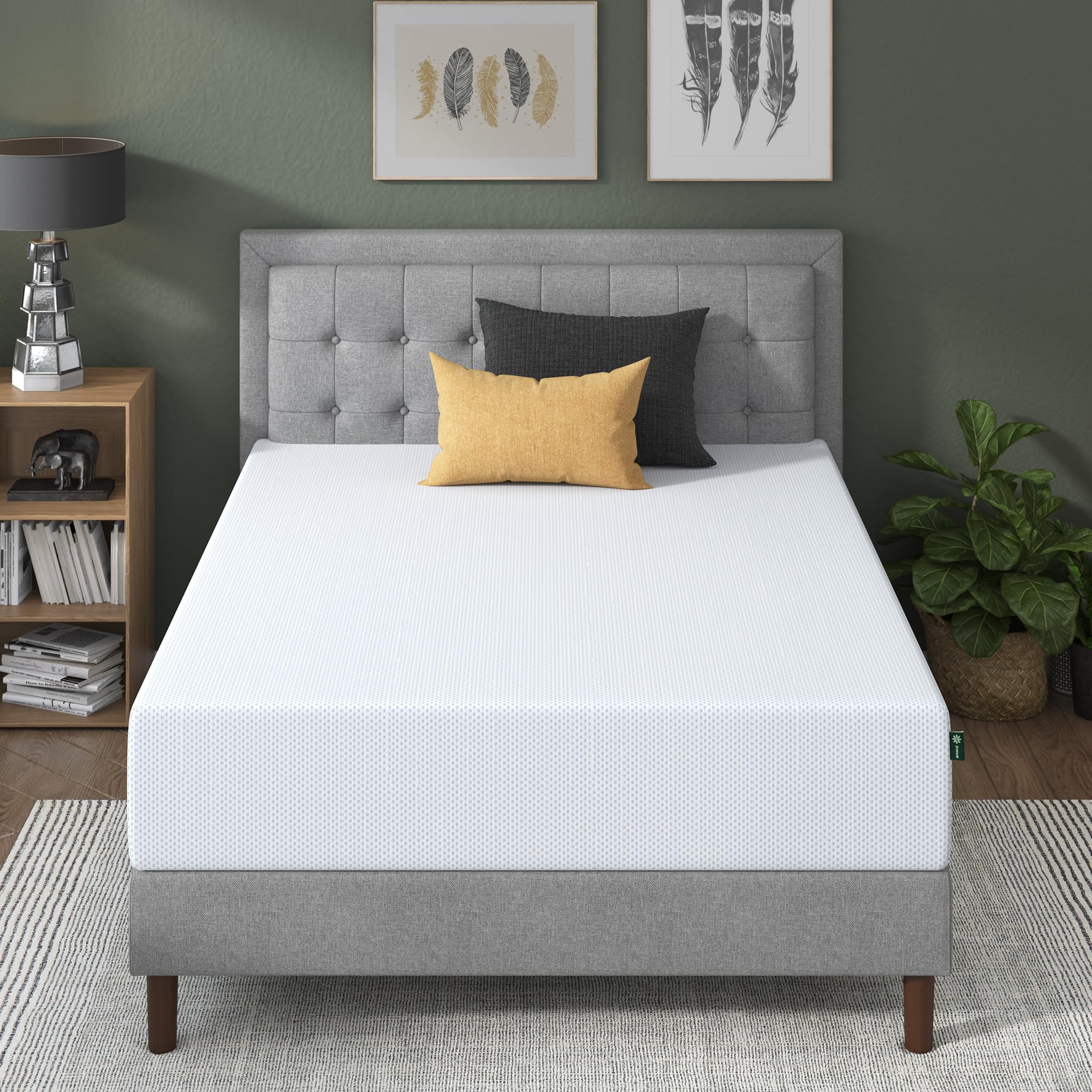 ZINUS 12 Inch Green Tea Cooling Gel Memory Foam Mattress / Cooling Gel Foam / Pressure Relieving / CertiPUR-US Certified / Bed-in-a-Box, Queen