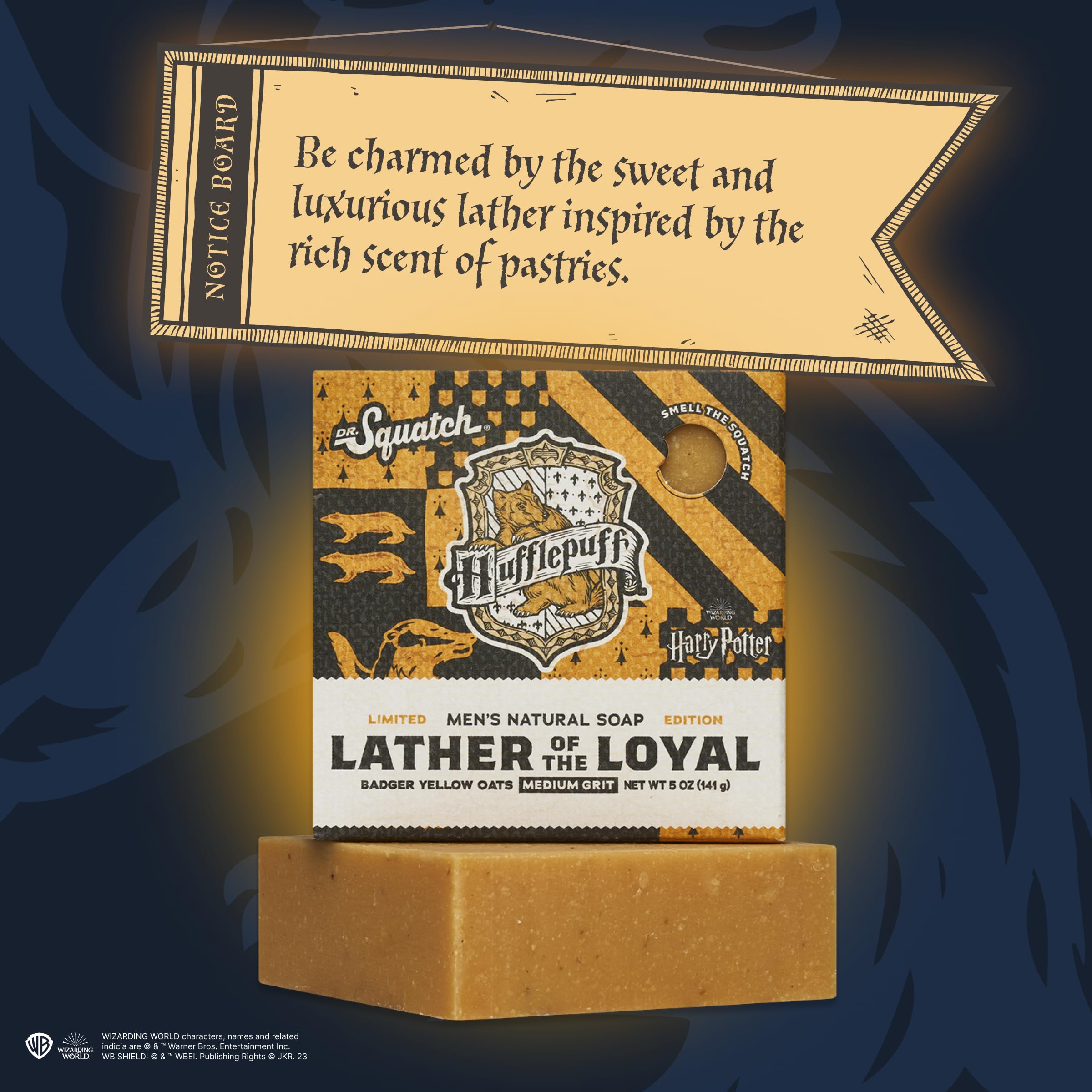 Dr. Squatch Harry Potter Collection with Collector's Box - Men's Natural Bar Soap 4 Pack Bundle and Collector's Box - Soap inspired by Gryffindor, Slytherin, Ravenclaw, and Hufflepuff