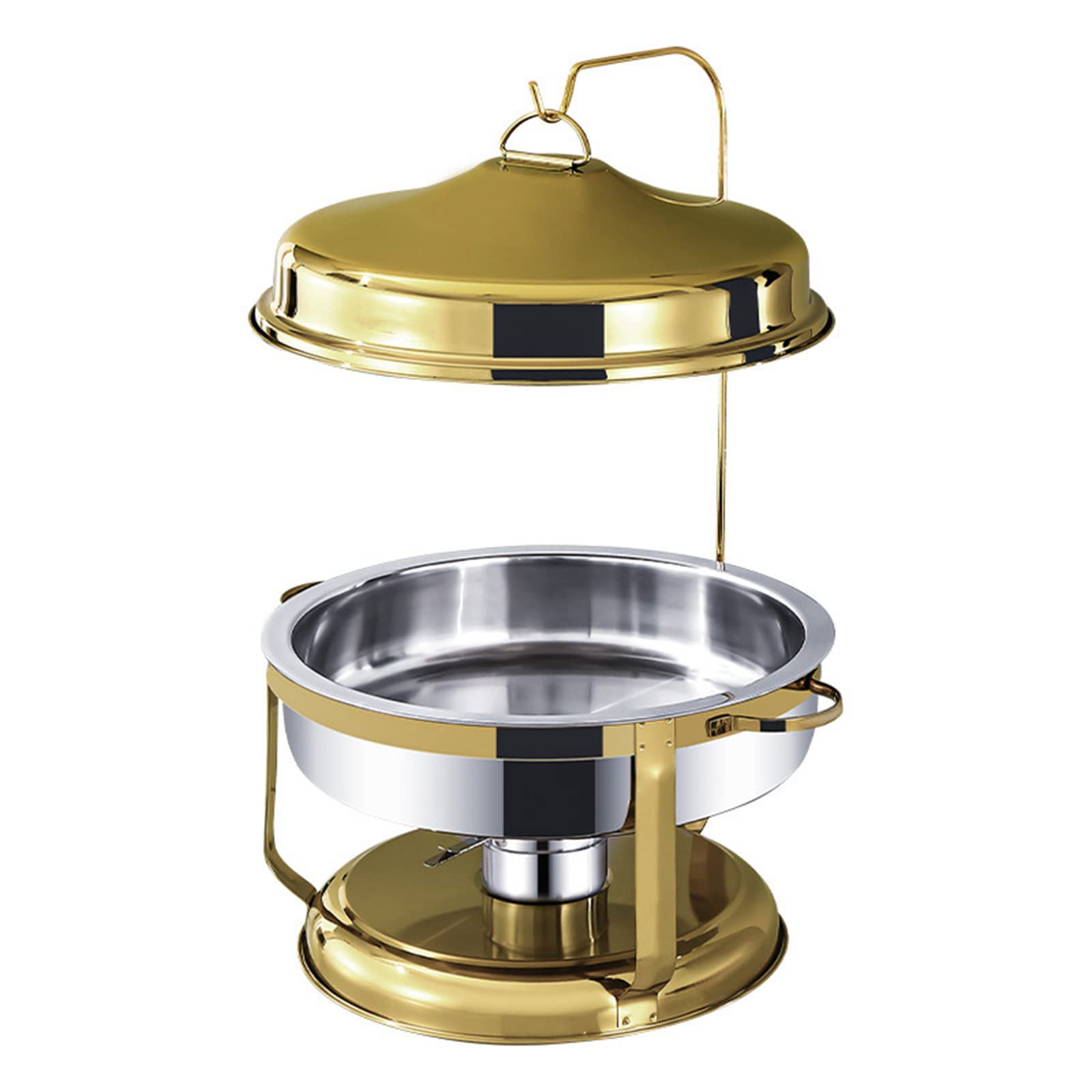 ZHIRCEKE Stainless Steel Chafing Dish Buffet Set, Buffet Servers and Food Warmers with Hanger, Water Trays & Food Pans for Parties Buffets,Gold,9L