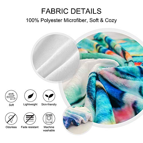 Kameng 58 x 80 Inch Print with Birds, Flowers and Butterflies Super Soft Throw Blanket Comfortable Warm Velet Plush Bed Blankets