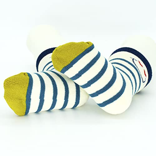 Fly love Toddler Winter Socks Kids Wool Hiking Socks Boys Girls Warm Thick Cotton Boot Crew Socks 5pairs (1-2 Year, Style C (4 Pairs))