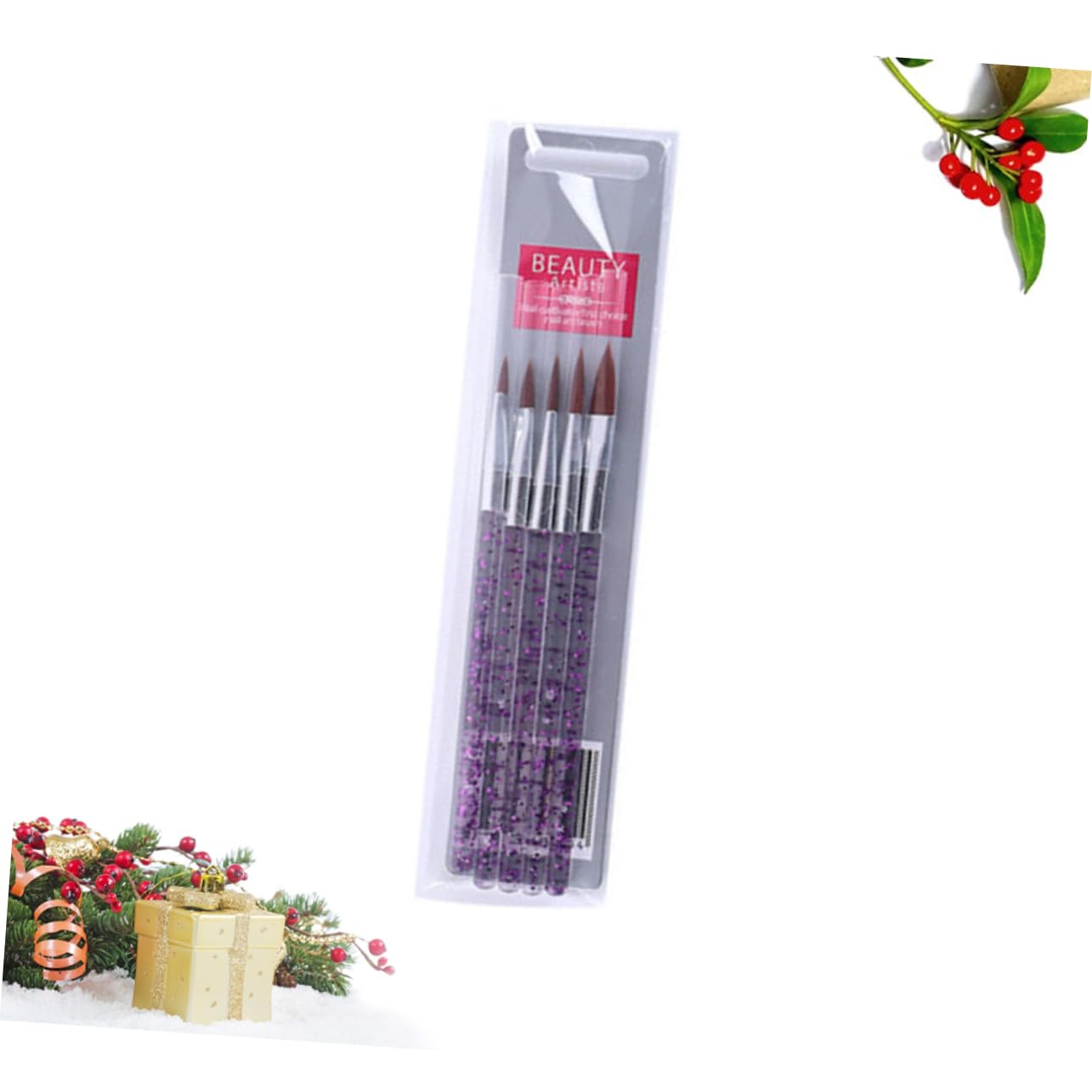 Beavorty Nail Art Pen Brush Set 5pcs Nail Detail Brushes for Nail Nail Supplies for Salon